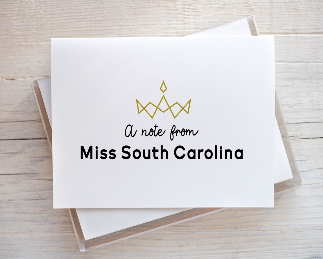 Personalized Pageant Stationary Set of 10 Folded Note Cards Custom ...