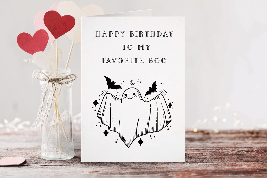 Happy Birthday to My Favorite Boo Birthday Card |best Friend Halloween ...