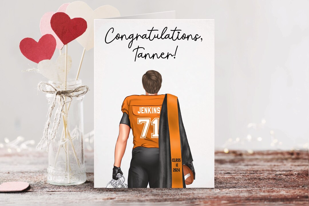 Senior Night Graduation 2025 Football Rugby Custom Card | Personalized ...