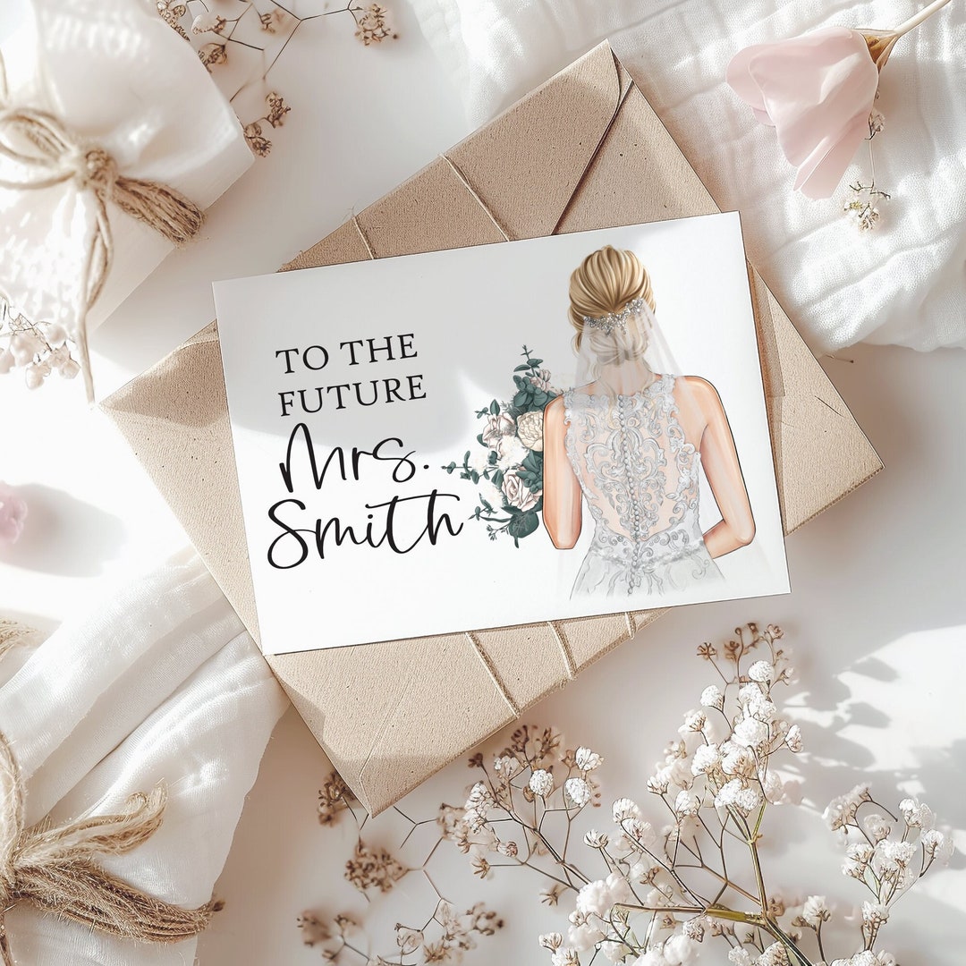Wedding Custom to the Future Mrs. Mrs Card | Personalized Bridesmaid ...