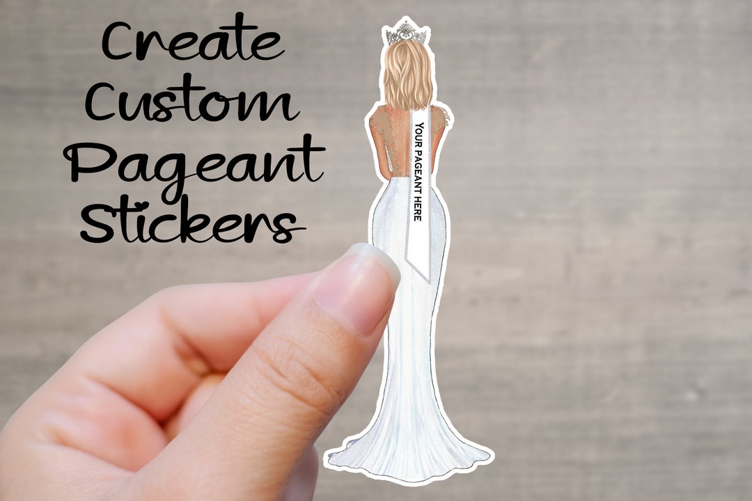 Personalized Pageant Girl Portrait Sticker | Pageant Gifts | Pageant ...