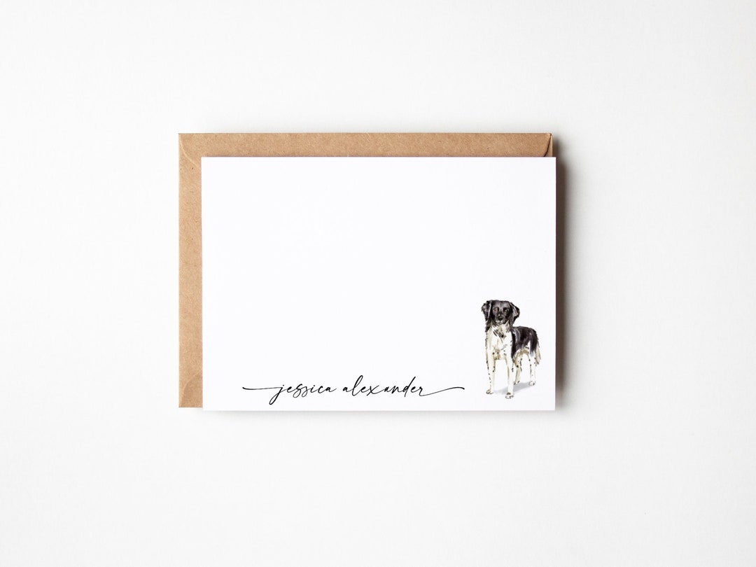 Personalized Dog Notecard Set Flat Personalized Stationary Stationery ...