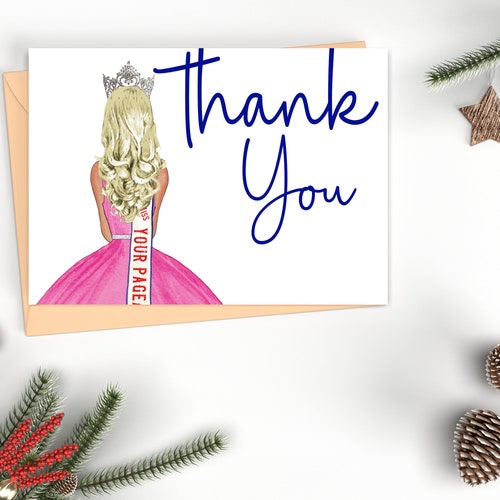 Personalized A Note From Miss Pageant Cards Set of Flat - Etsy