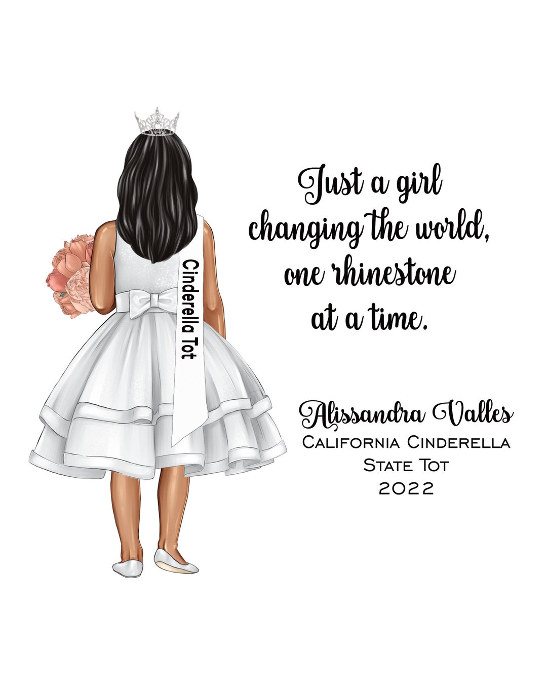 Personalized Pageant Sisters DIGITAL Portrait of One Girl With Quote ...