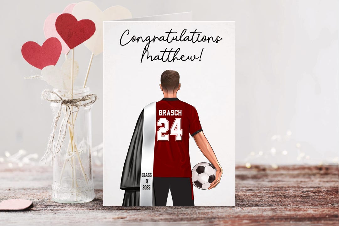 Graduation 2025 Men's Soccer Custom Card | Personalized Graduation Card ...