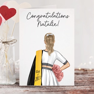 Graduation 2024 Cheer Cheerleader Custom Card Personalized Graduation ...