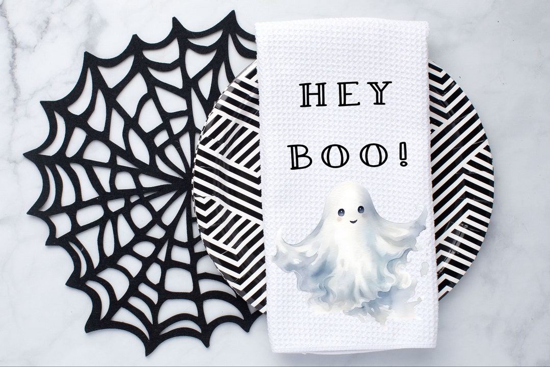 Hey Boo Cutie Ghost Halloween Towel Cutie Ghostie Kitchen Towel ...