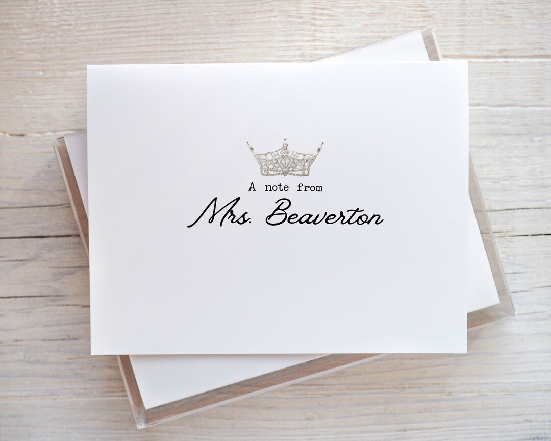Personalized A Note From Miss Pageant Cards Set of Folded Stationery ...