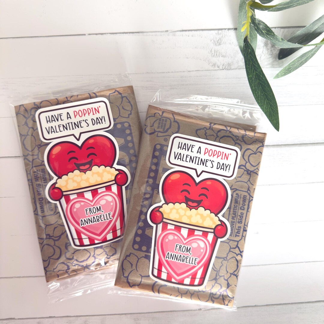 Have a Poppin' Valentine's Day Custom Valentine's Day Exchange Stickers ...