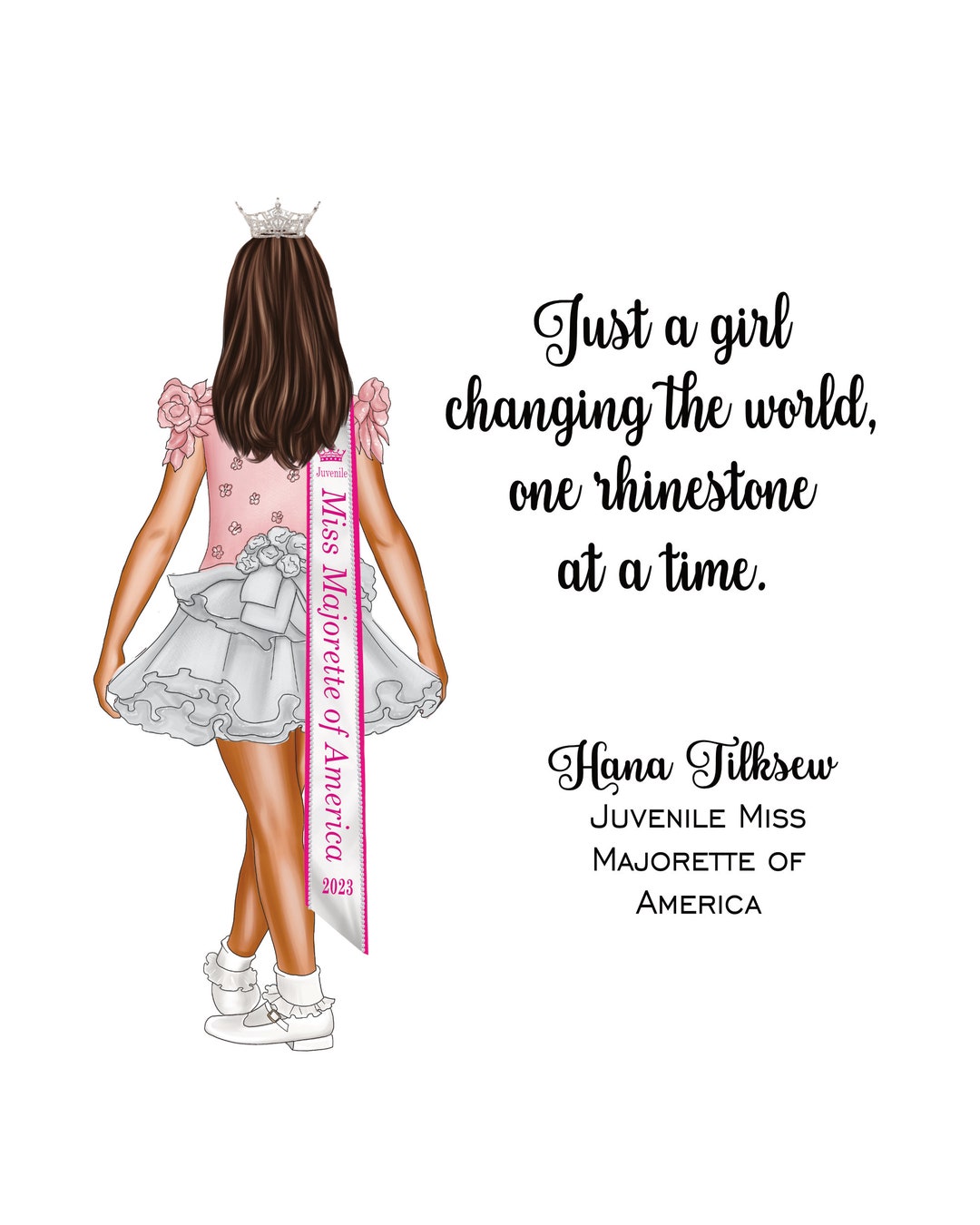 Personalized Pageant Sisters DIGITAL Portrait of One Girl With Quote ...