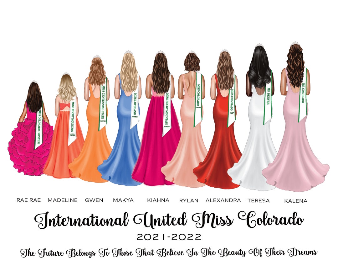 Personalized Pageant Sisters DIGITAL Portrait of Nine Girls, Pageant ...
