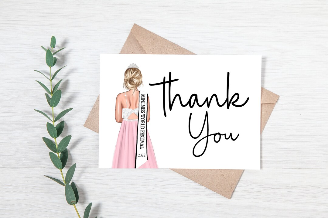 Personalized Pageant Stationary Set of 10 Folded Note Cards | Custom ...