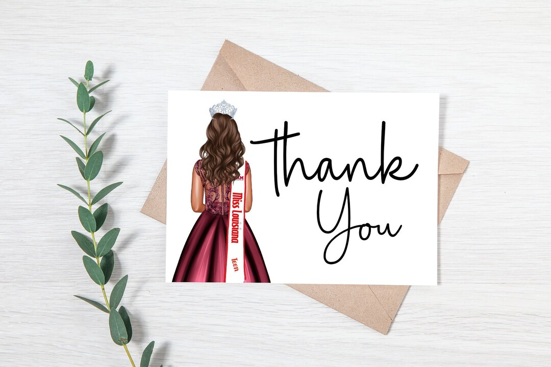 Personalized Pageant Stationary Set of 10 Folded Note Cards | Custom ...