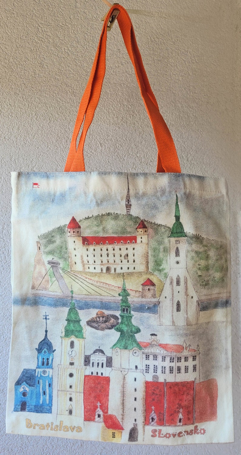 Cotton Canvas Bag With Slovakia and Bratislava Themes - Etsy