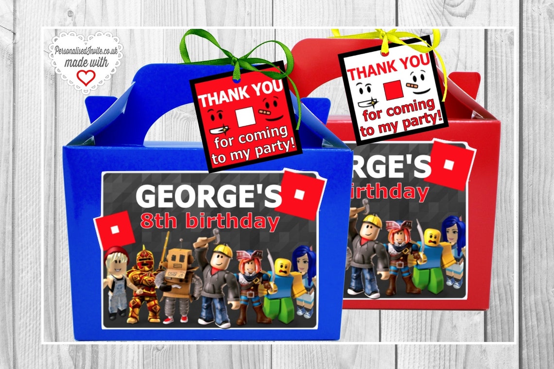 ROBLOX Party Box Candy bag. Personalised for Favors Treats | Etsy