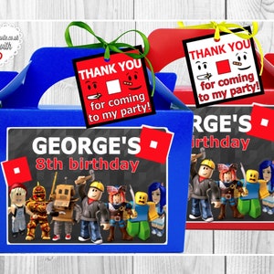 ROBLOX Party Box Candy bag. Personalised for Favors Treats | Etsy