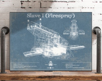 Slave One Ship Schematic | Etsy