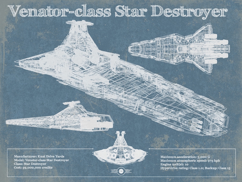 Venator Class Star Destroyer Republic Attack Cruiser Blueprint | Etsy