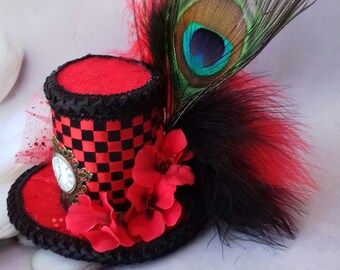 Red Mini Top Hat | Etsy