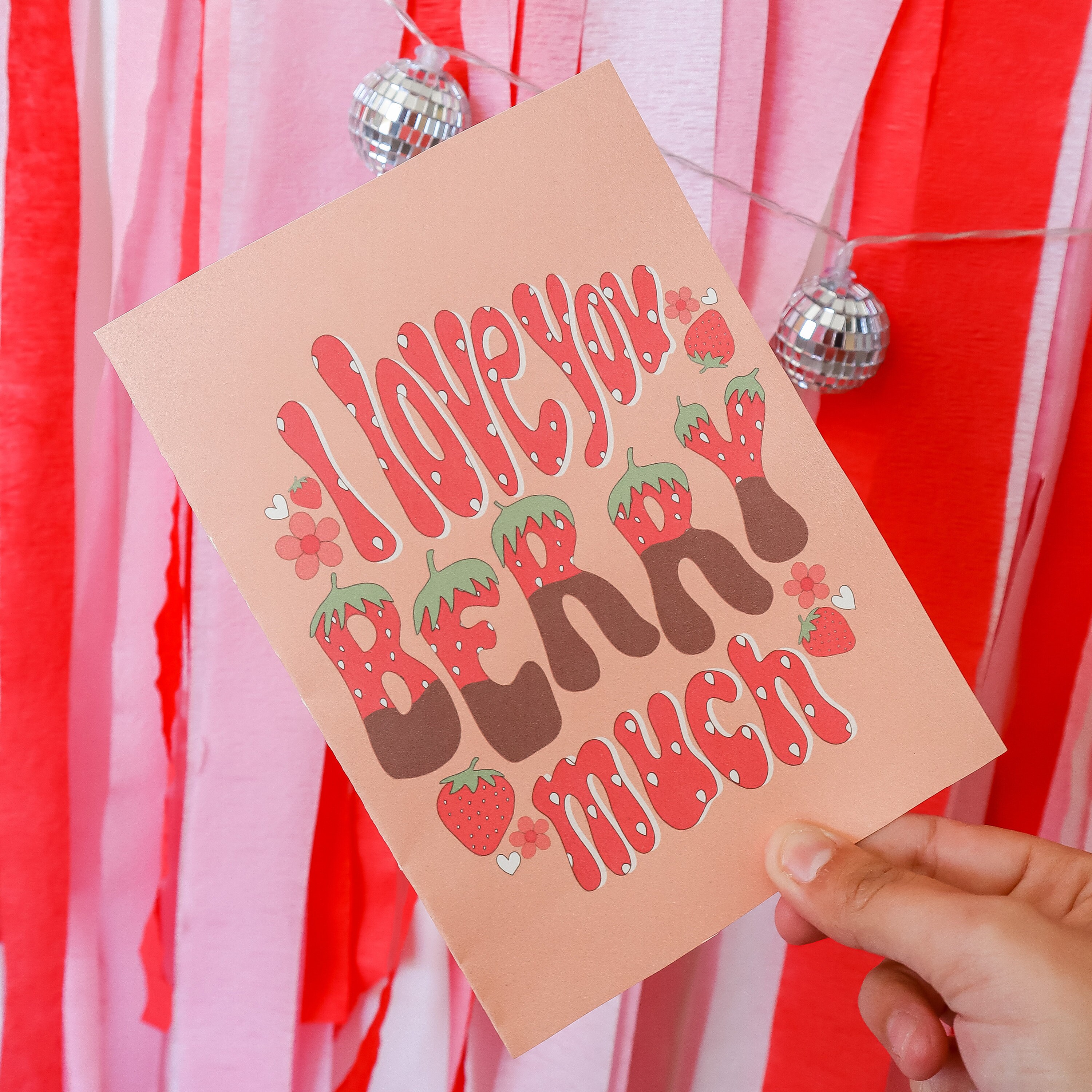 I Love You Berry Much Printable Valentine's Day Pun Card 5x7 Digital ...