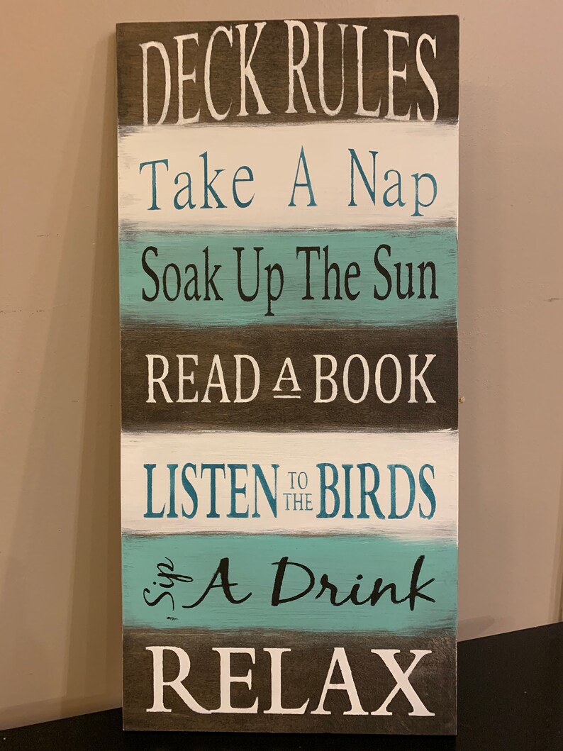 Deck rules sign patio rules porch rules river rules lake | Etsy