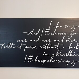 I Choose You Sign, Wedding Gift, Anniversary Gift, Wood Sign, Pallet ...