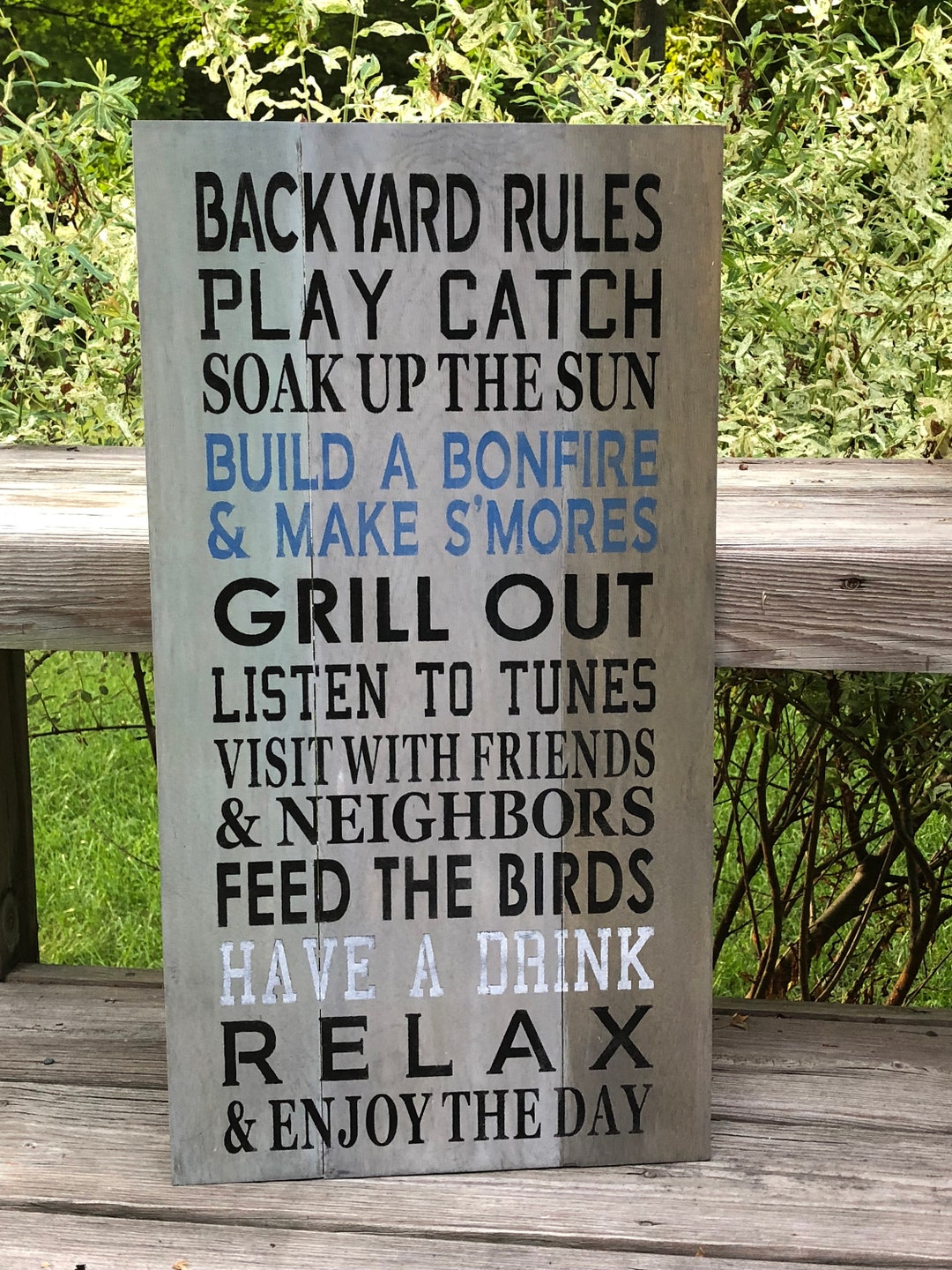 Backyard Rules, Rules Sign, Wood Sign, Pallet Sign, Home Decor, Grill ...