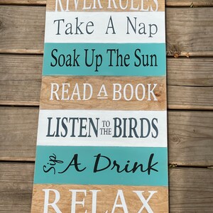 Deck Rules Sign, Patio Rules, Porch Rules, River Rules, Lake Rules ...