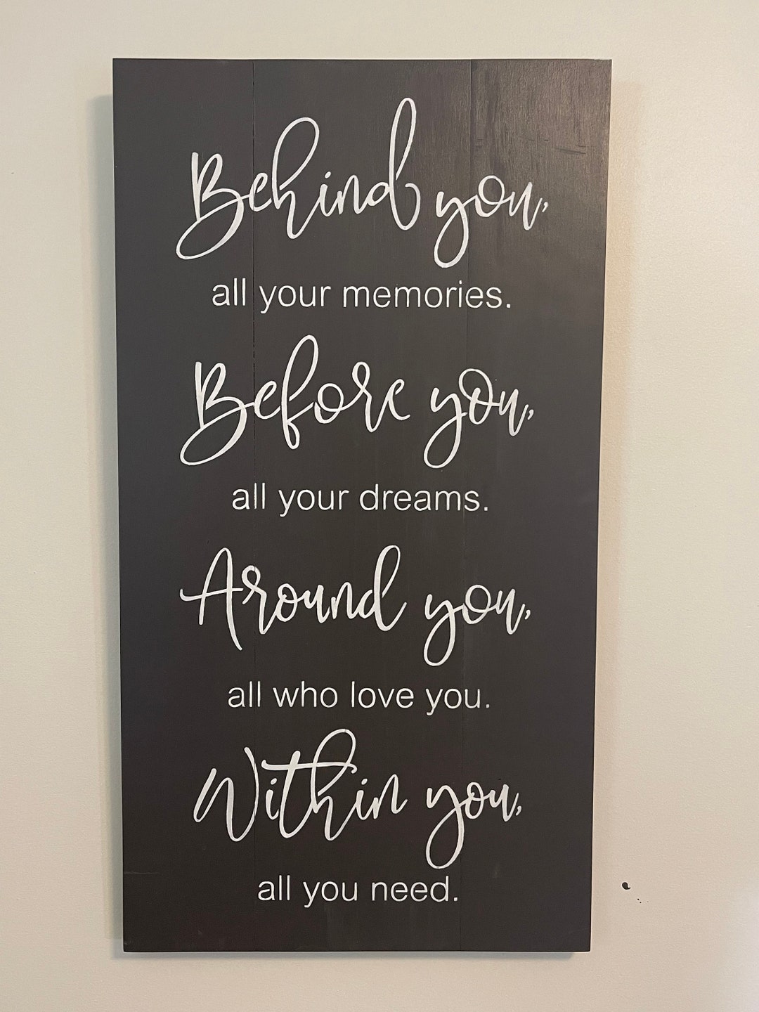Behind You All Your Memories, Before You All Your Dreams, Around You All Who Love You, Within ...