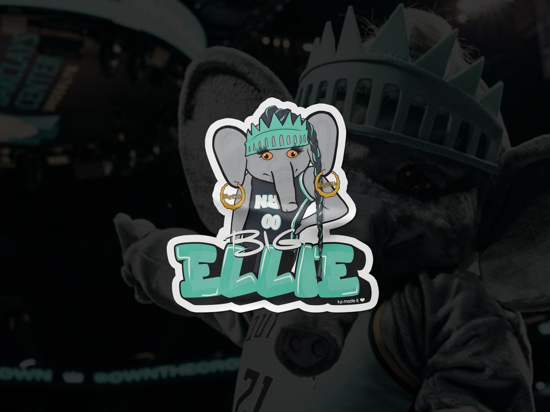 Ellie the Elephant X New York Liberty big Ellie Sticker - Etsy