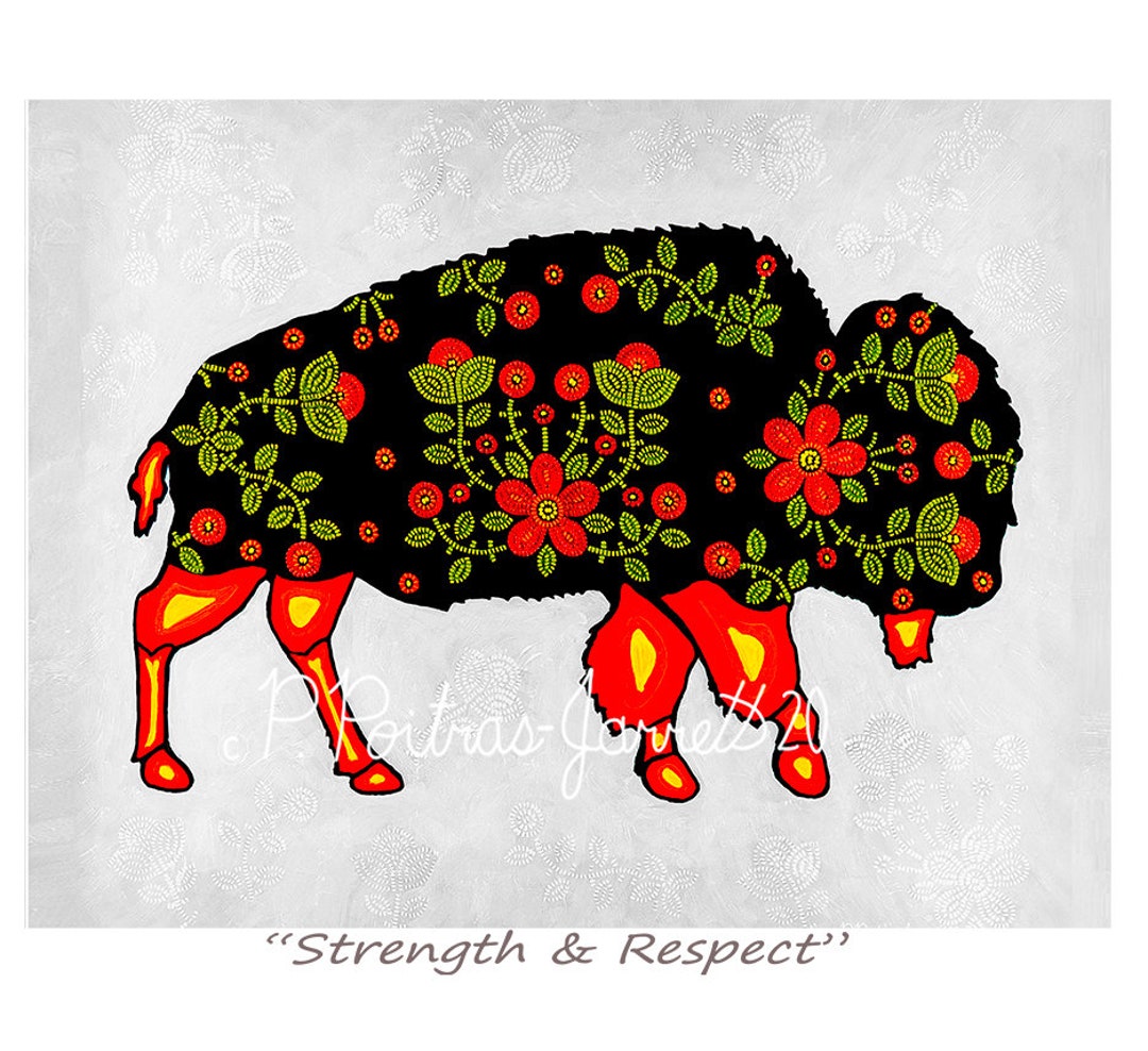 Buffalo Print, Buffalo Wall Art, Original Art, Animal Art, Woodland ...