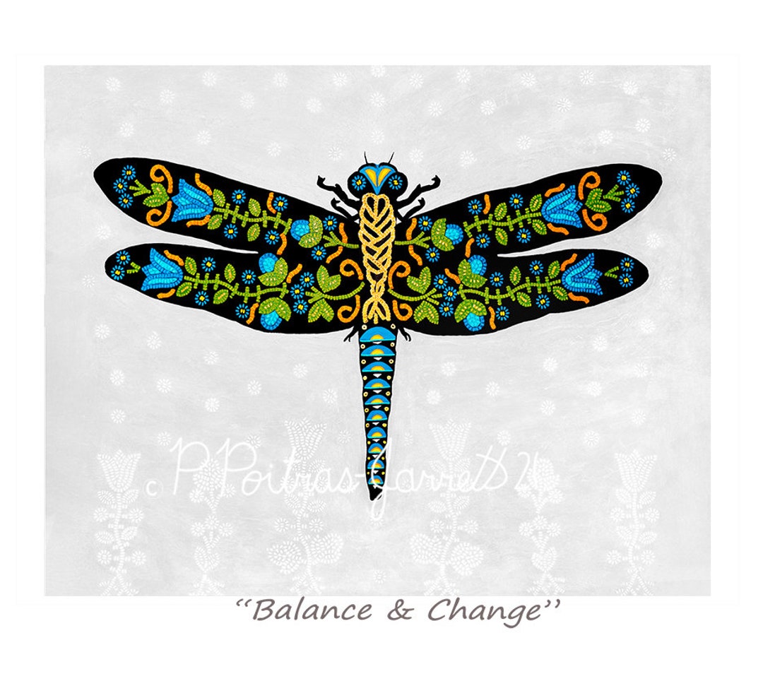 Dragonfly Print, Dragonfly Art, Indigenous Art, Metis Art, Dragonfly ...