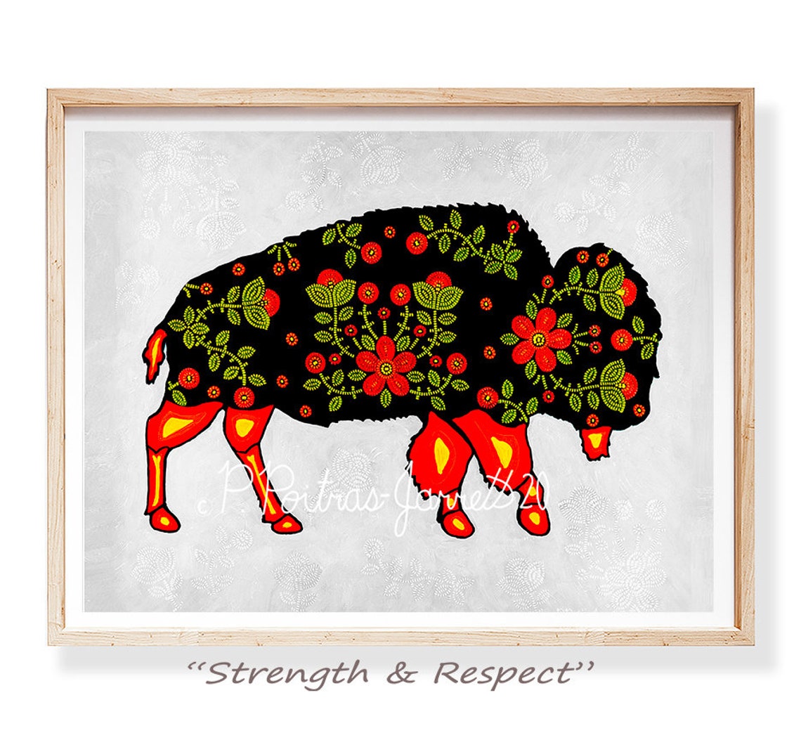 Buffalo Print Buffalo Wall Art Original Art Animal Art - Etsy