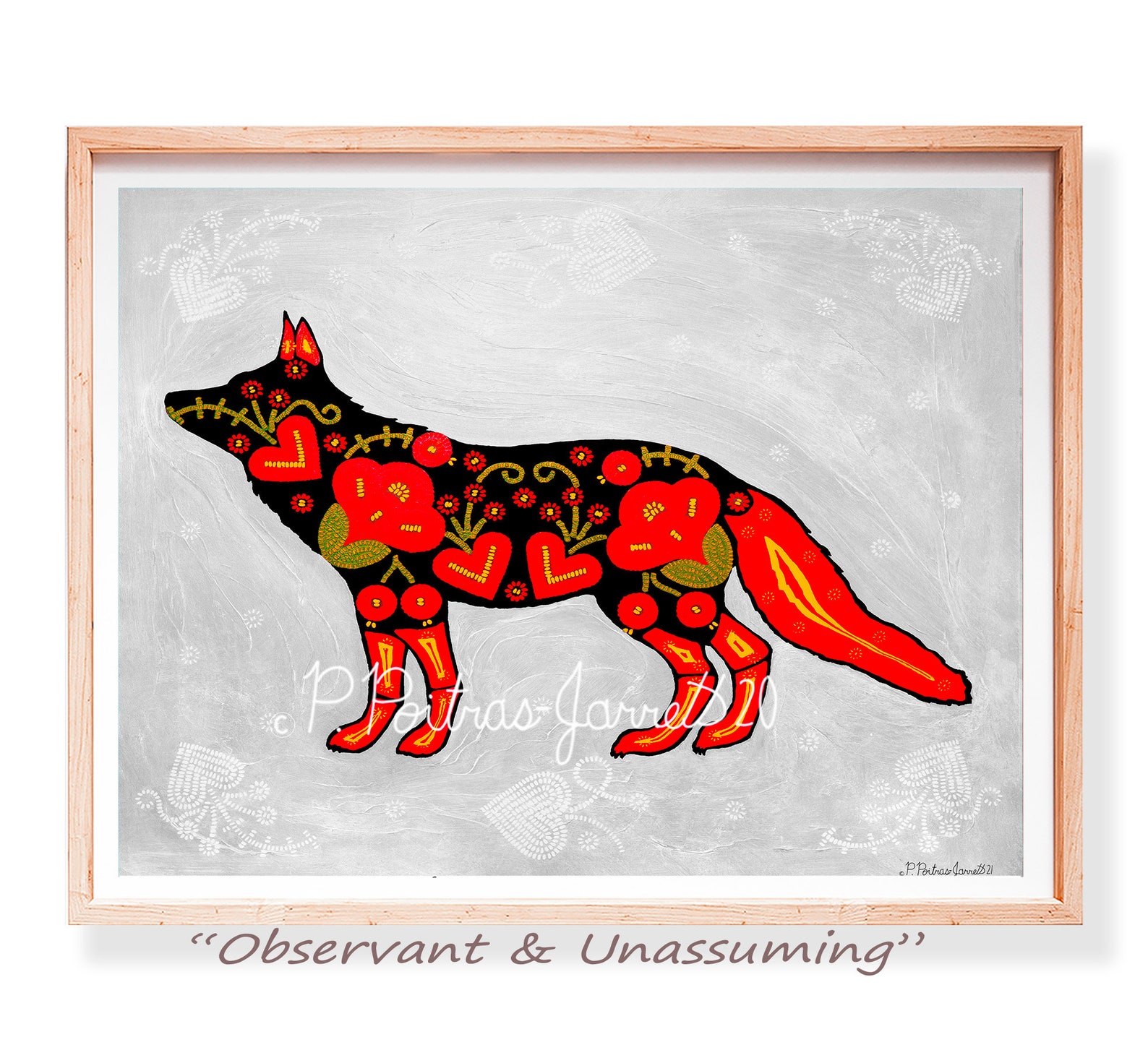 Fox Print Indigenous Art Metis Art Fox Fox Wall Art - Etsy