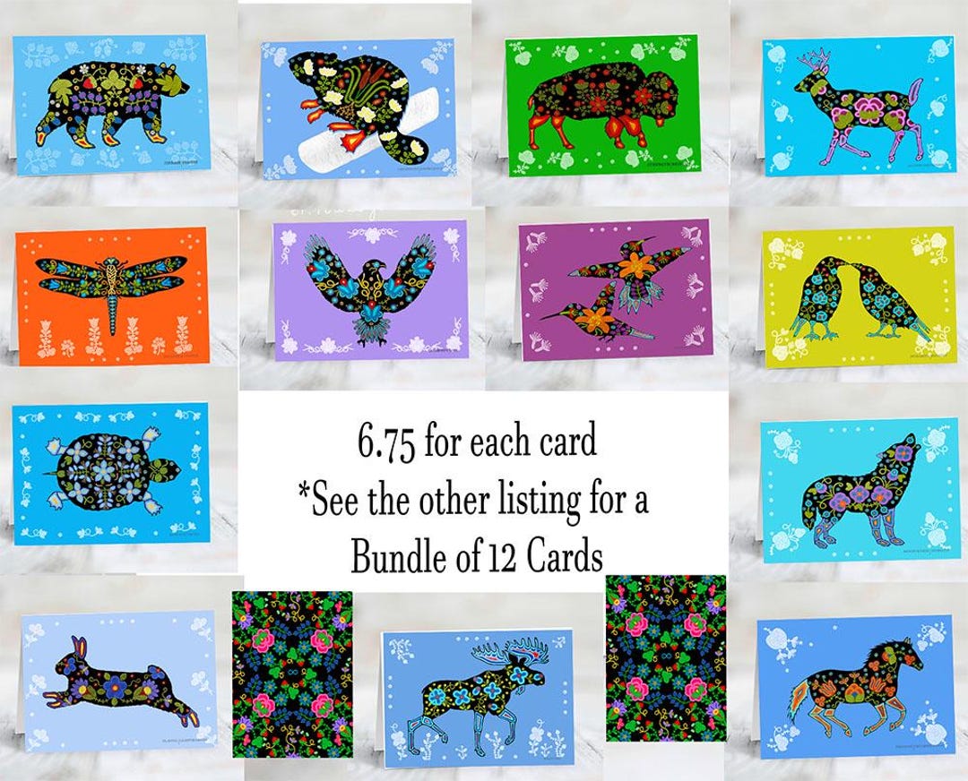 Choose 12 Nature Note Cards, Wildlife Cards, Metis Cards, Indigenous ...
