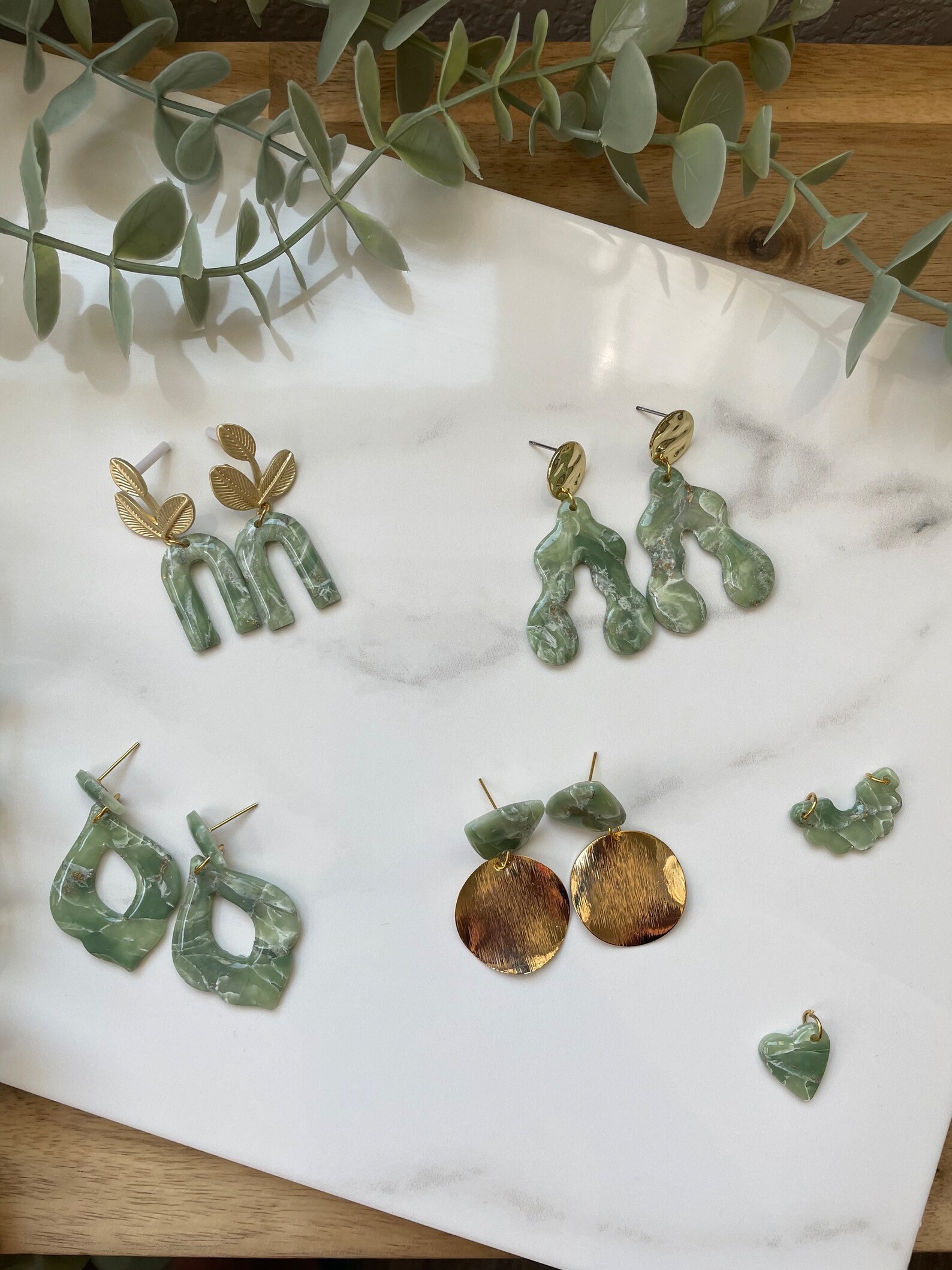 The SHINY JADE Collection Polymer Clay Earrings Dangle - Etsy