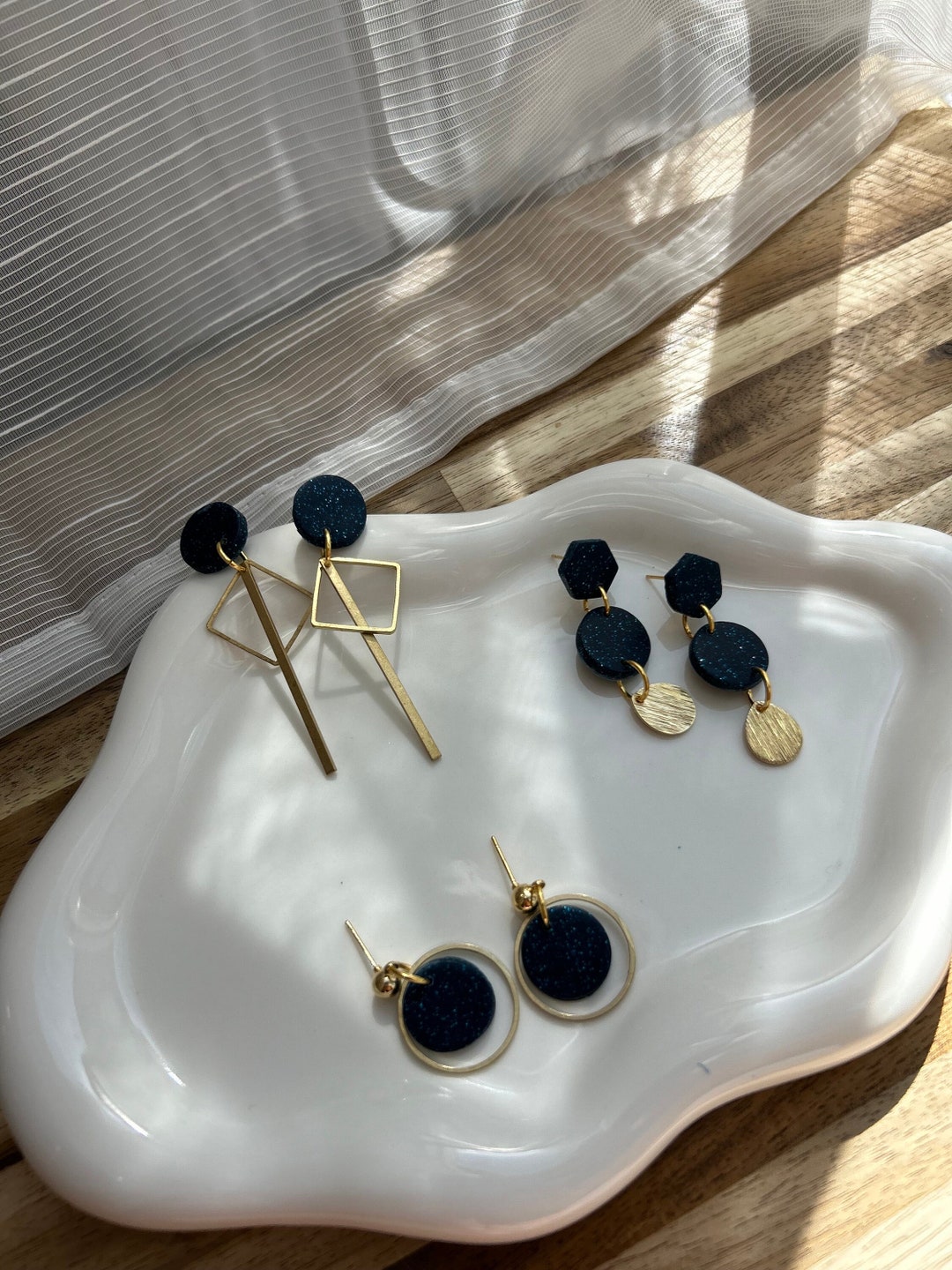 The STARRY NIGHT Collection Lightweight Polymer Clay Earrings Blue ...