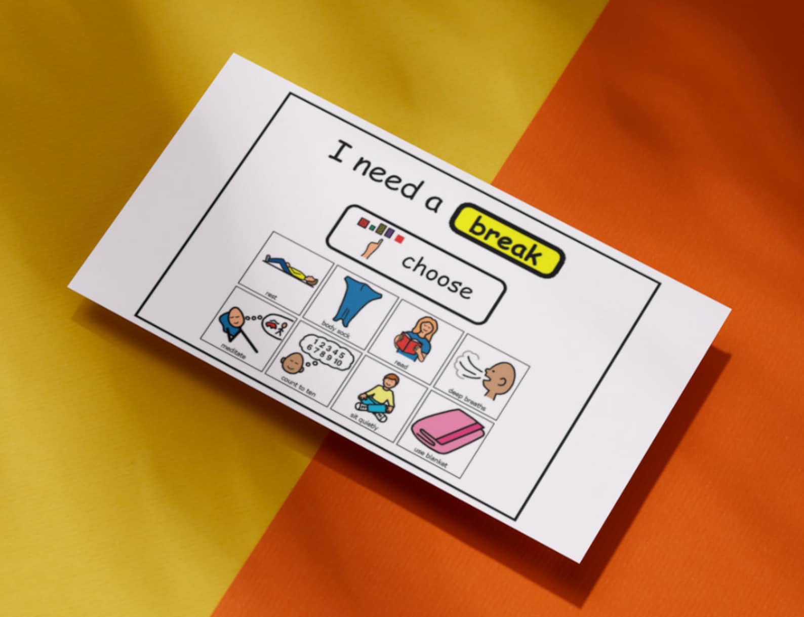 Boardmaker i Need a Break Visual Chooseboard - Etsy