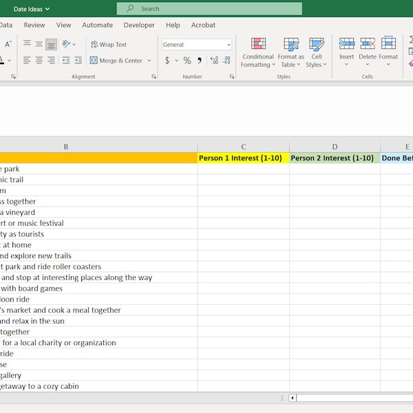 Spreadsheets Ideas - Etsy
