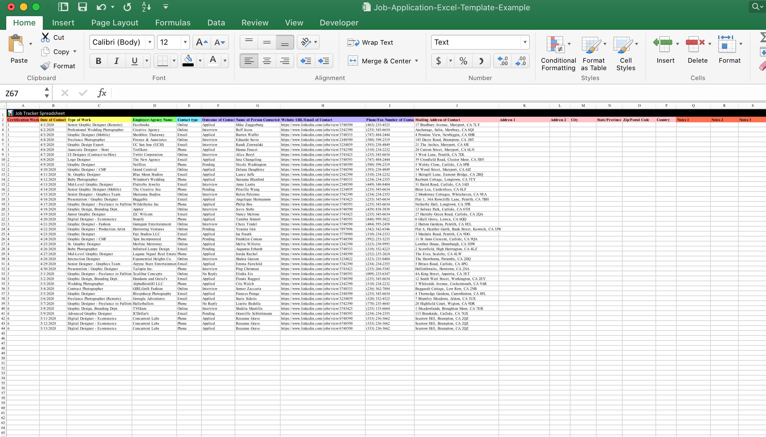 Colorful Job Application Tracker Excel Template | Job Application ... Colorful Job Application Tracker Excel Template | Job Application ...