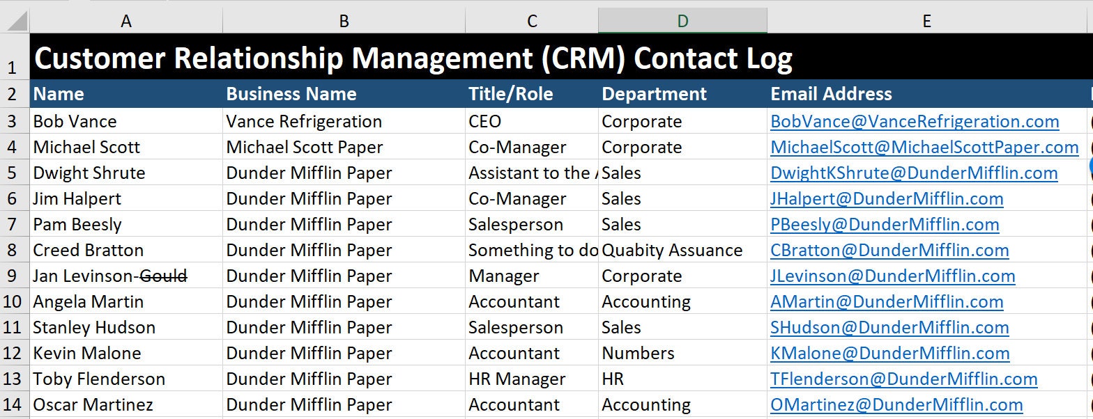Colorful Contact Log Excel Template / Instant Digital Download! / Track ...