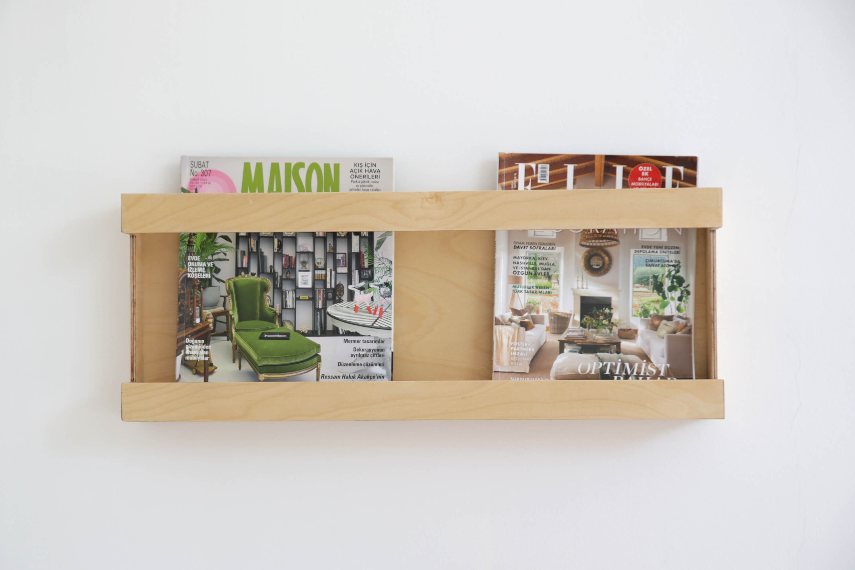 Wall Mount Magazine Rack,iulia Small Wooden Book Shelf,modern Vinyl ...