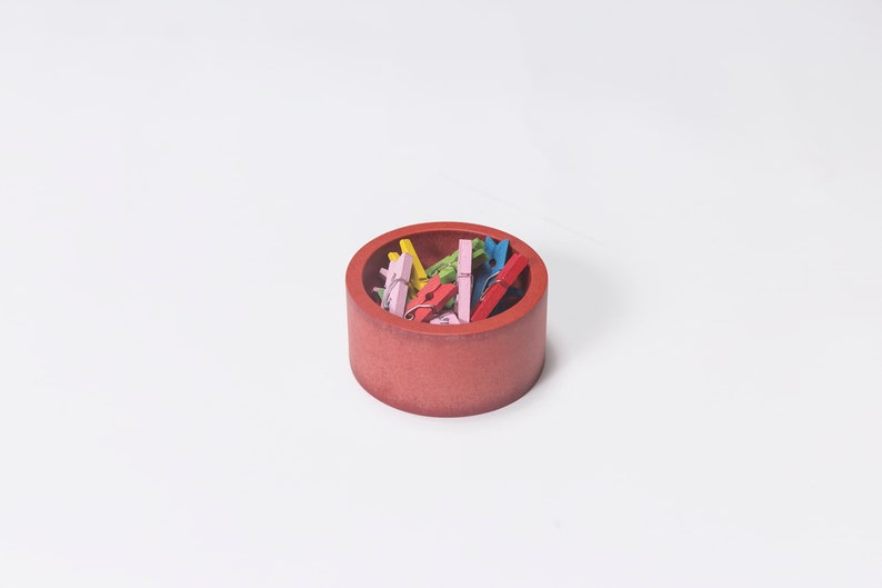 Small Black Paper Clip Holder, Round Paper Clip Cup, Wooden Paper Clip ...