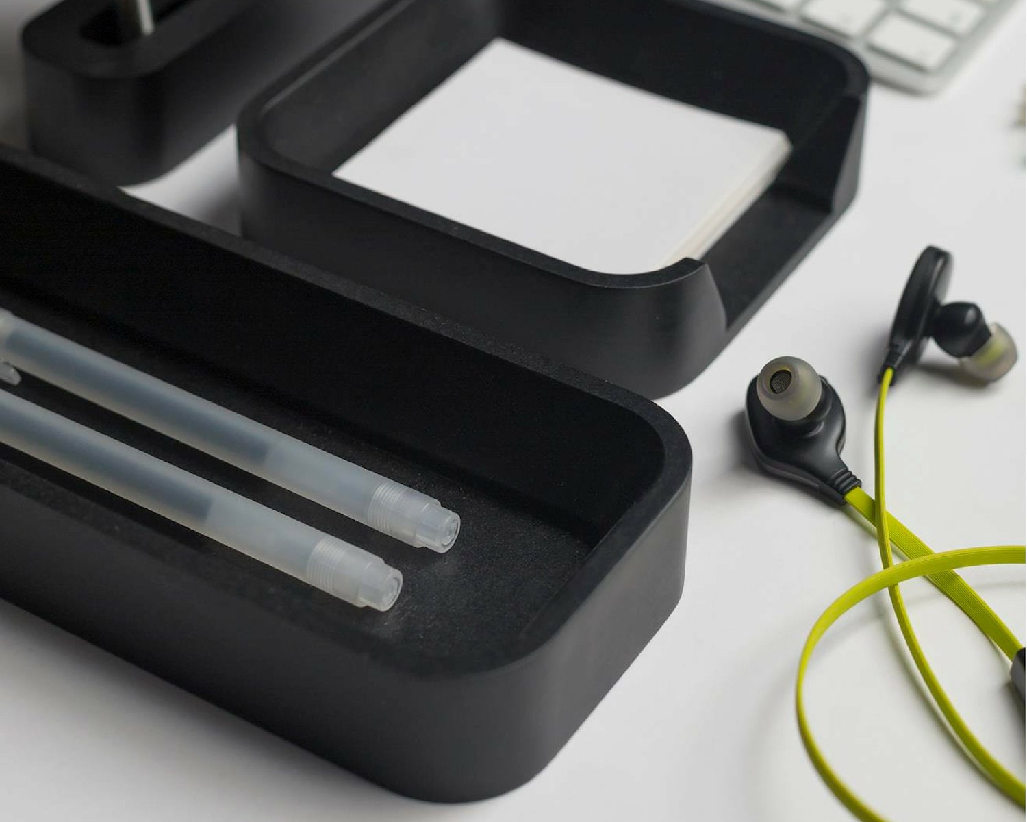 Desk Organizer Set Black Wooden Desktop Organiser Modern - Etsy