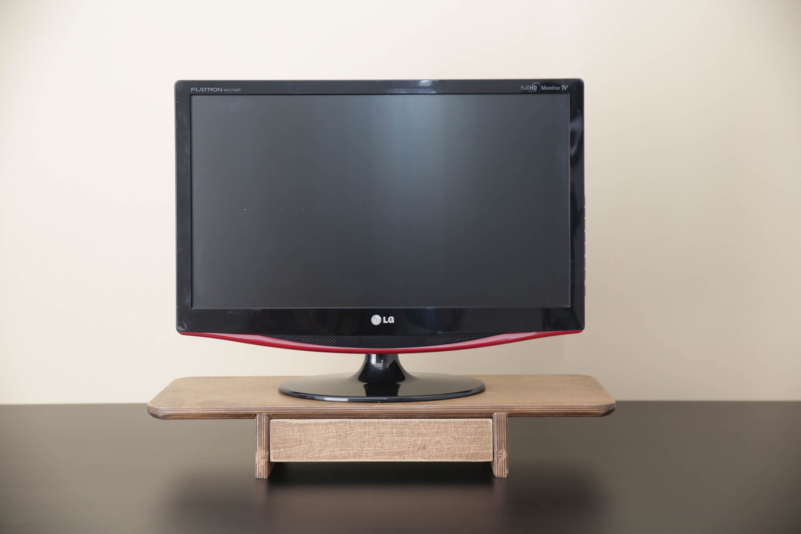 Wooden Monitor Stand With Drawer, Monitor Desk Shelf, Computer Riser ...