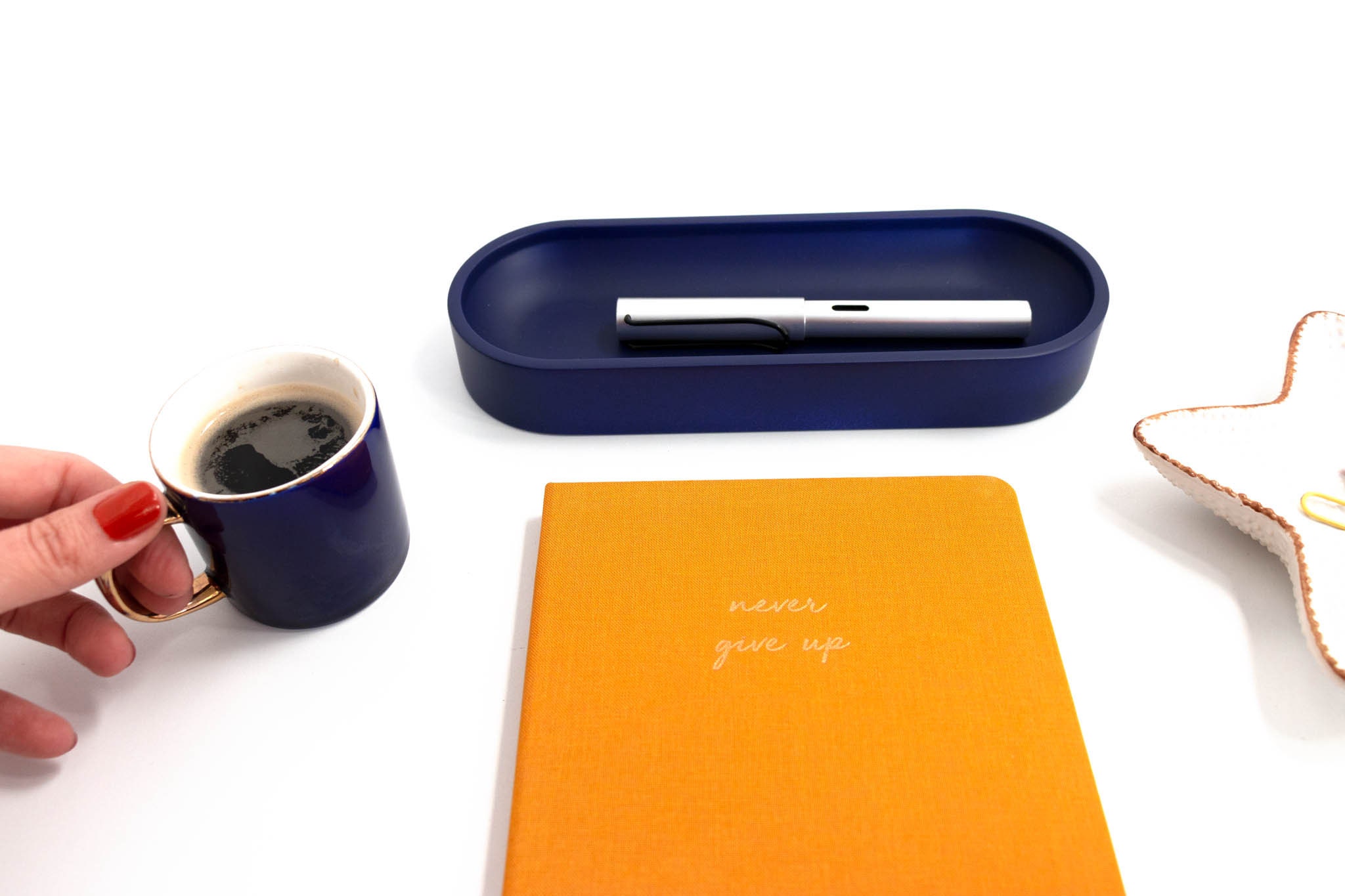 Night Blue Pen Holder Desk Organizer Tray Minimalist | Etsy