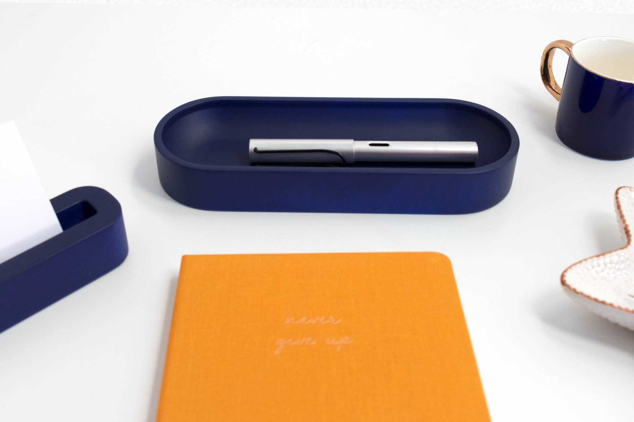 Night Blue Pen Holder Desk Organizer Tray Minimalist - Etsy