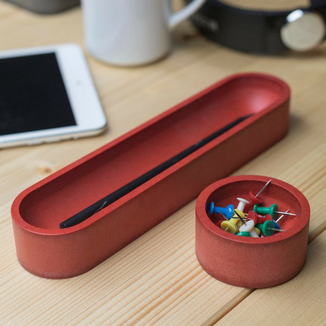 Small Black Paper Clip Holder Round Paper Clip Cup Wooden - Etsy