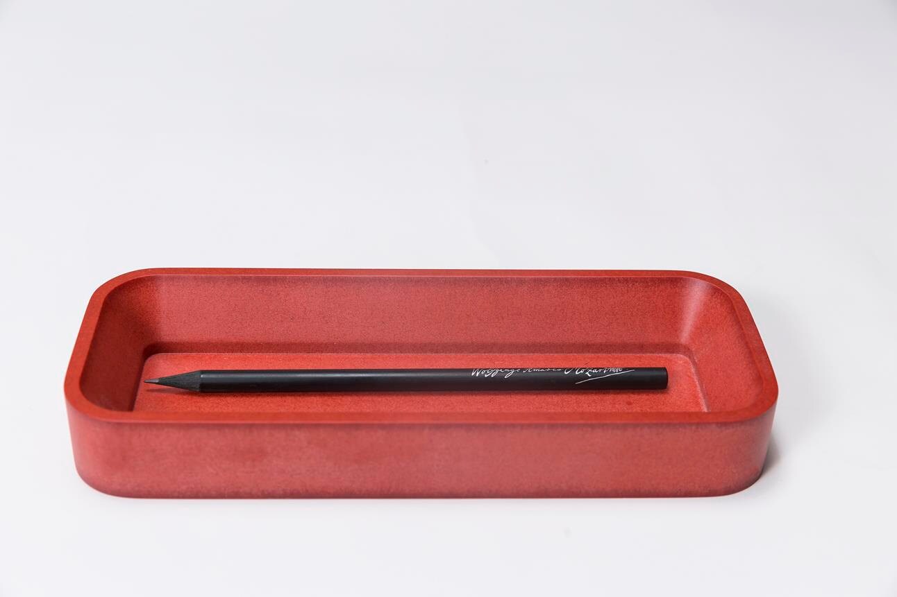 Red Pencil Holder, Red Desk Decor, Desktop Organizer, Red Office ...