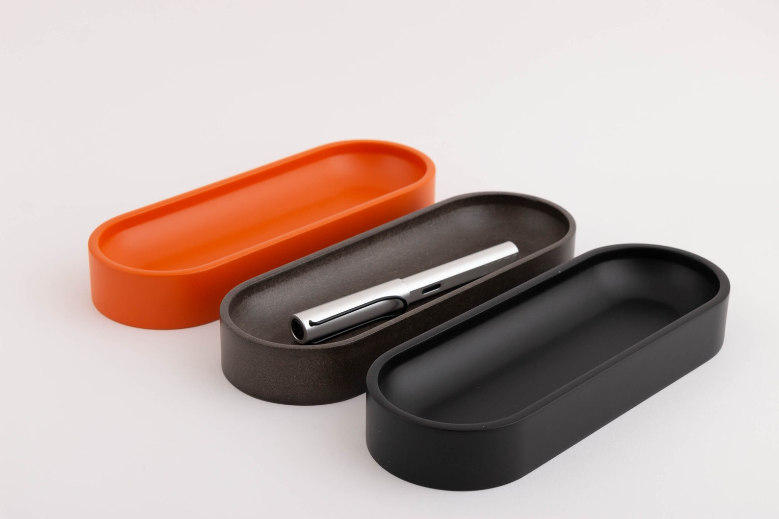 Grey Pen Tray, Pencil Holder for Desk,wood Desk Tray, Gray Wooden Key ...